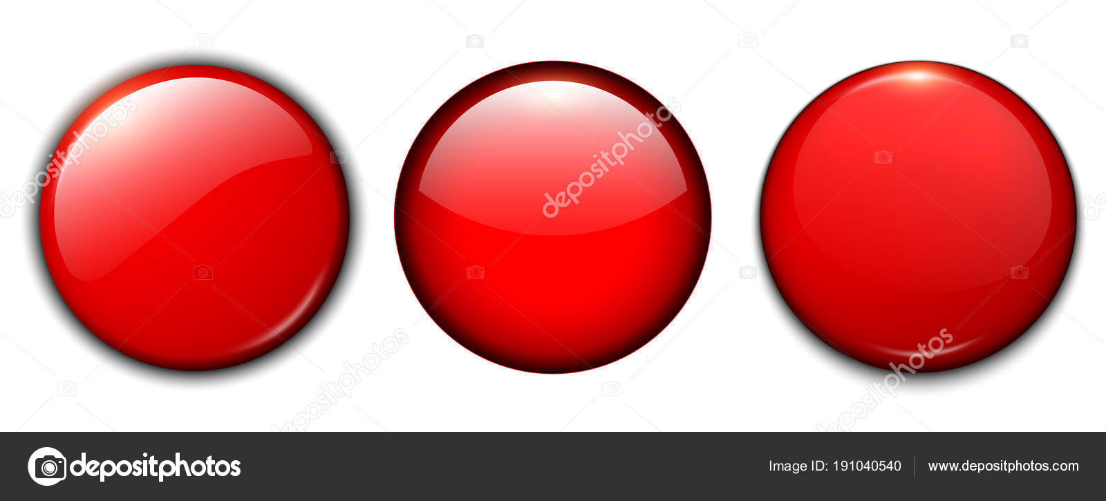 Conjunto botones rojos Vector de stock #191040540 de ©cobalt88