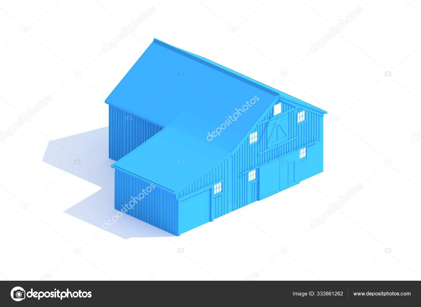 Barn Model Rendered White Background Isometric View Stock Photo by ...