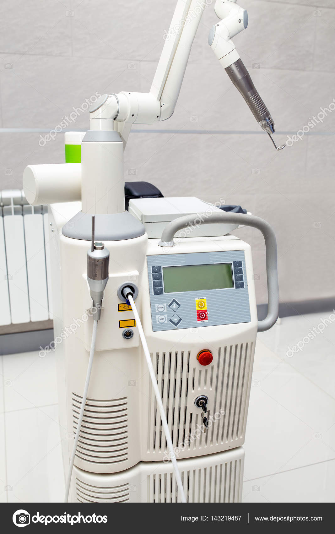 Professional universal laser medical system device in clinic interior ...