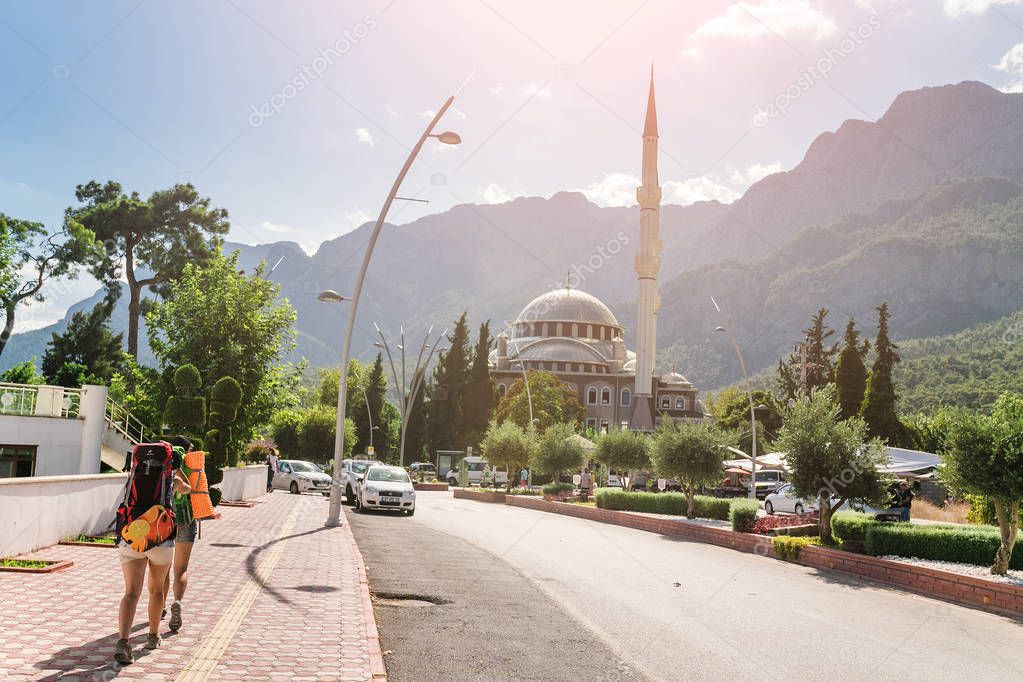 22 SEPTEMBER 2017, GOYNUK, TURKEY: Big mosque with minarets in resort ...