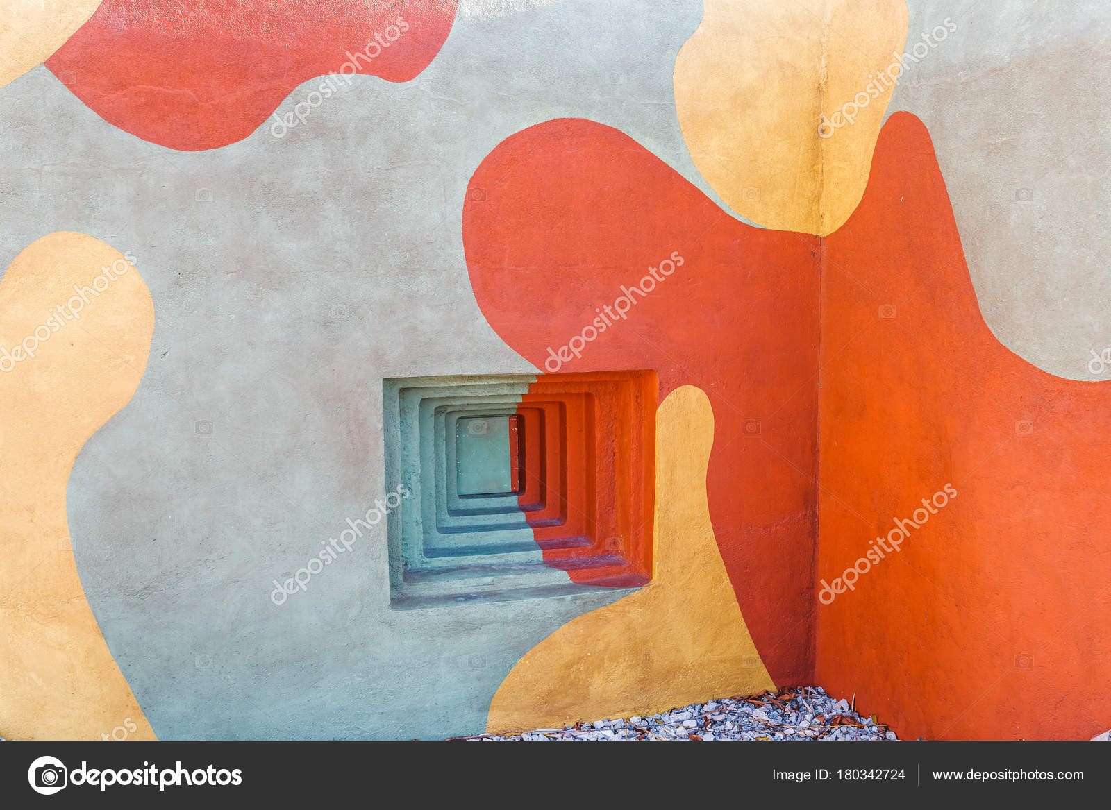 Fortified concrete modern military bunker painted in camouflage colors ...
