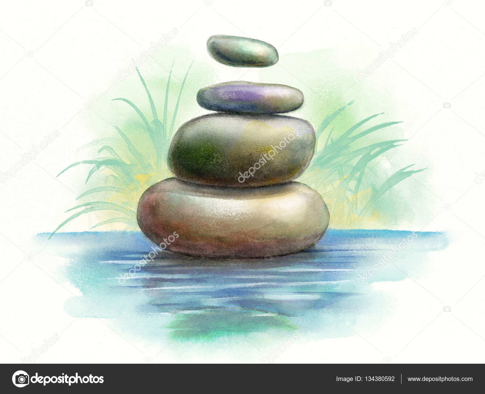 Floating meditation stones — Stock Photo © Andreus #134380592