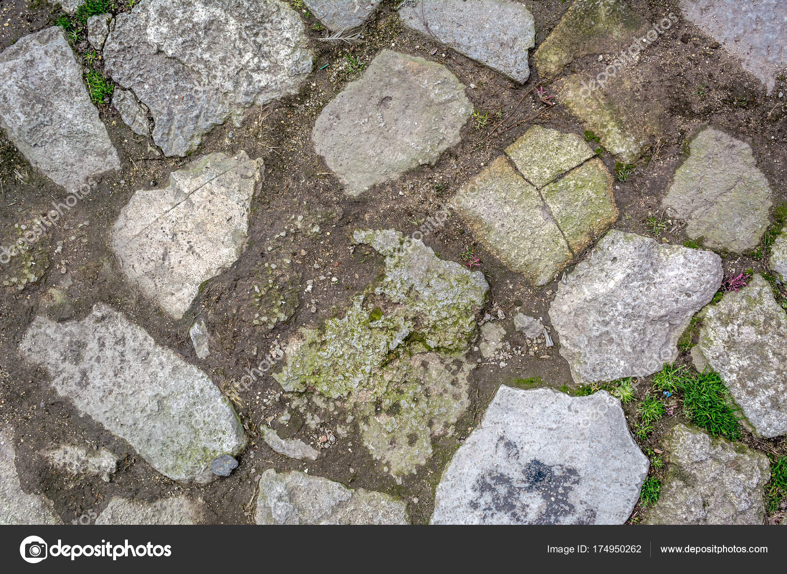 Stone Path Grass Texture Background Stock Photo by ©abidal 174950262