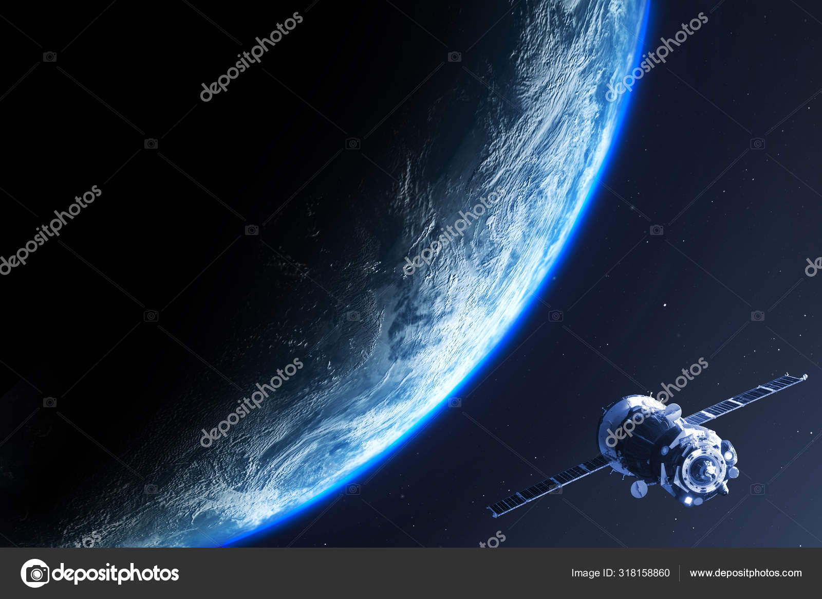 Solar System Satellite 3d Rendering