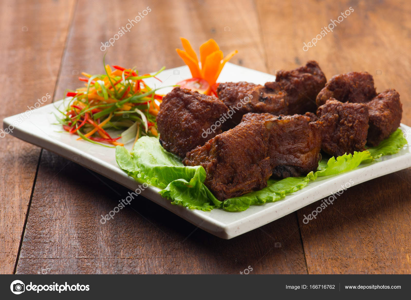 Deep fried pork ribs Stock Photo by ©yuliang11 166716762