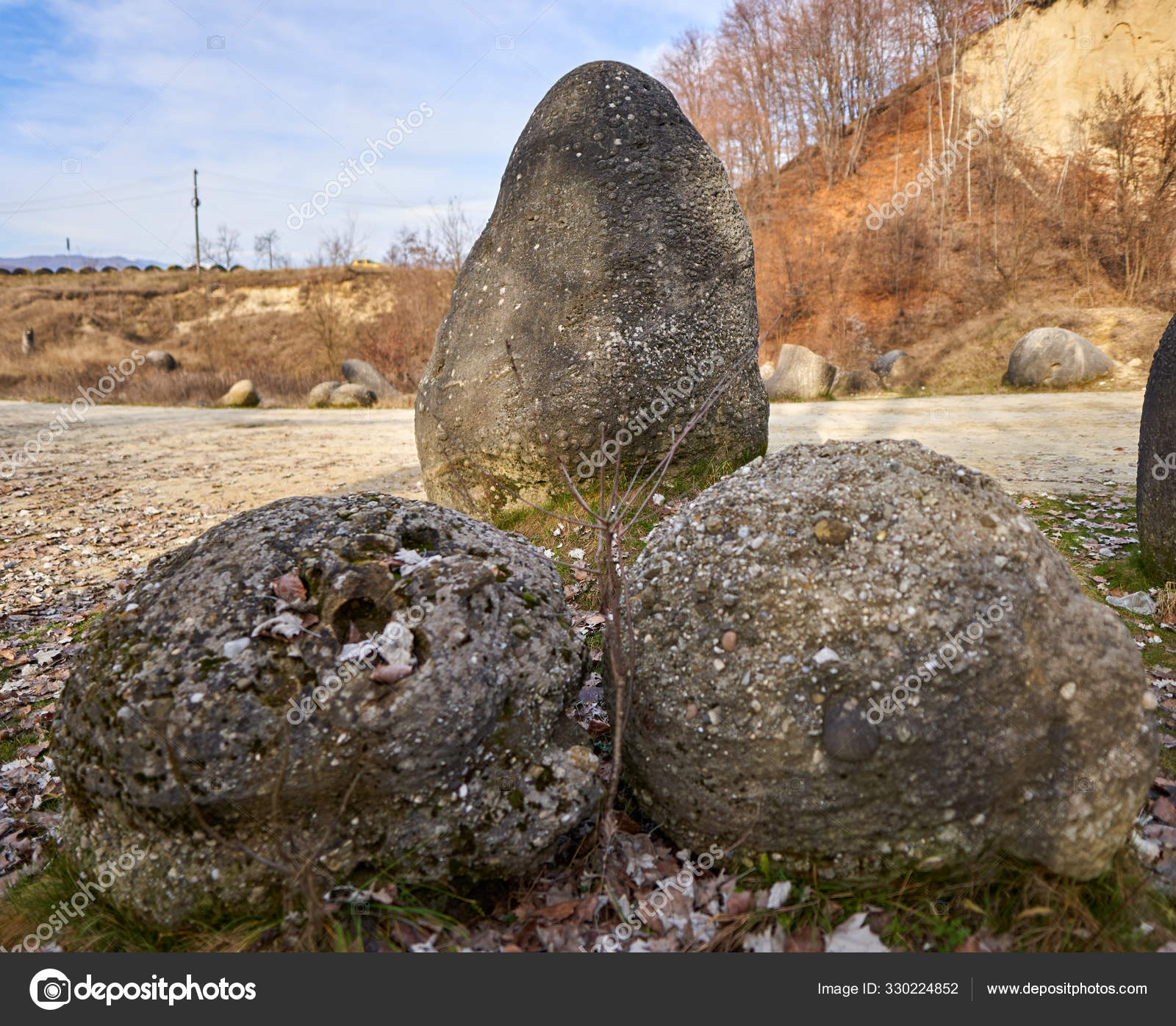 Sedimentary Rocks Concretions Natural Park Romania — Stock Photo ...