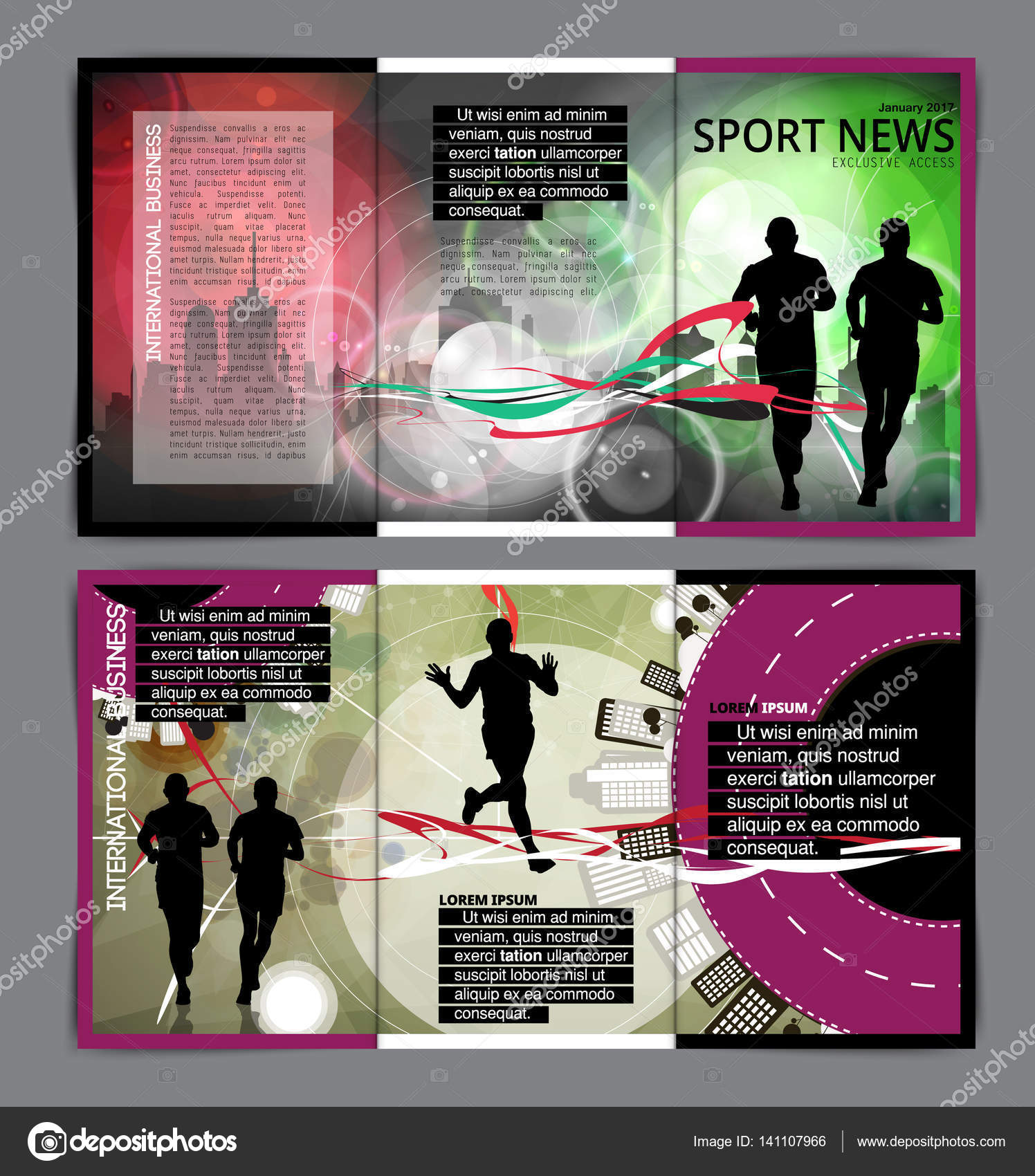 Sport brochure layout Stock Vector Image by ©zeber2010 #141107966