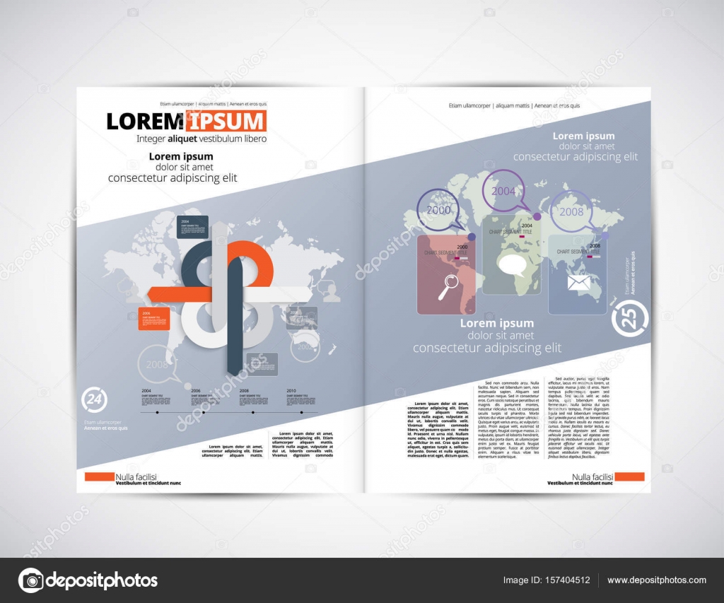 Business magazine layout with infographic elements Stock Vector Image ...