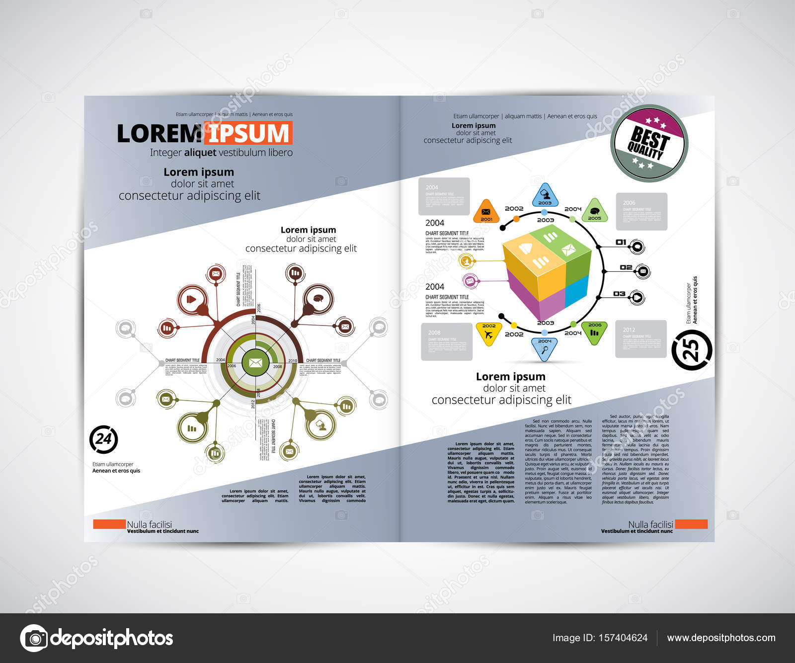 Business magazine layout with infographic elements Stock Vector by ...