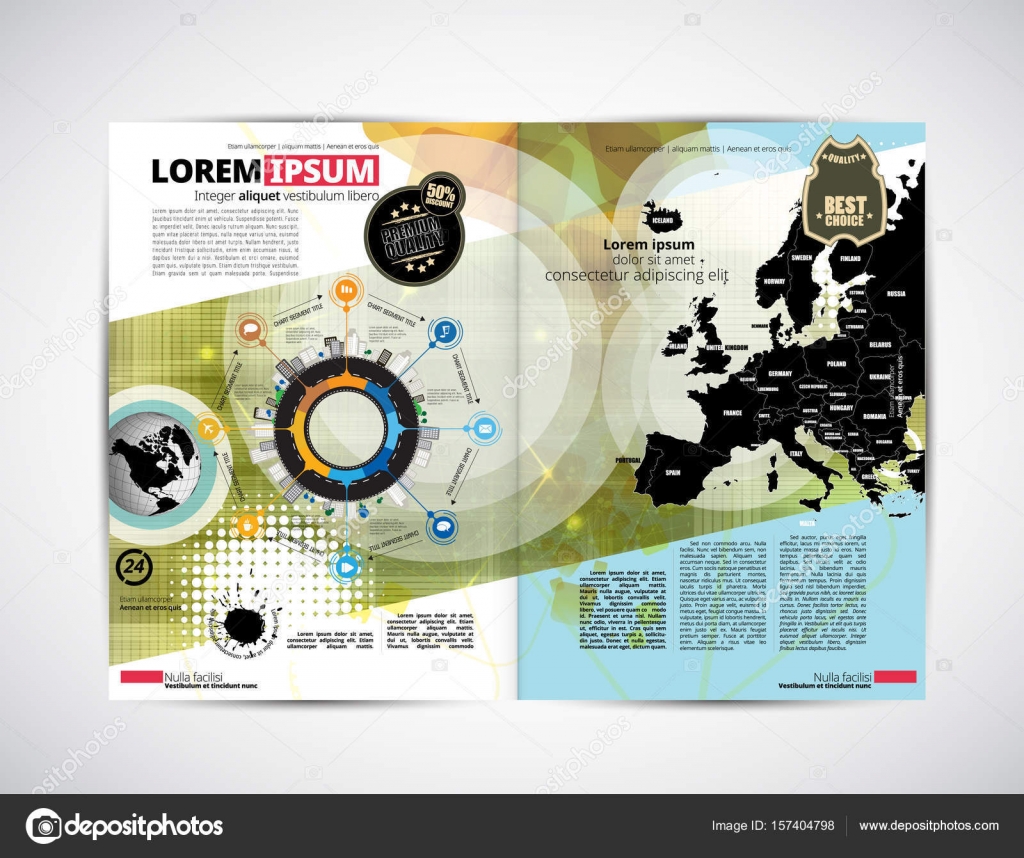 Business magazine layout with infographic elements Stock Vector Image ...