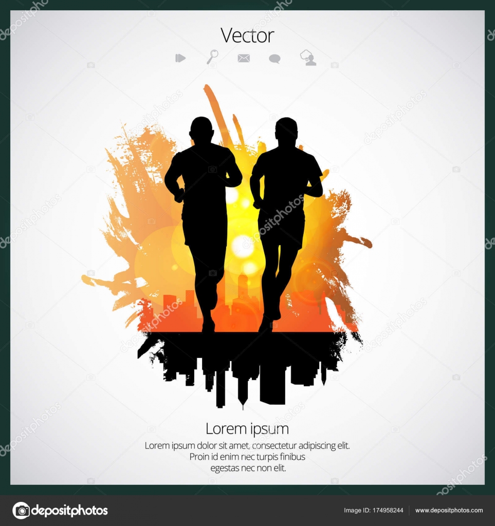 Marathon Runners Abstract Background Stock Vector by ©zeber2010 174958244