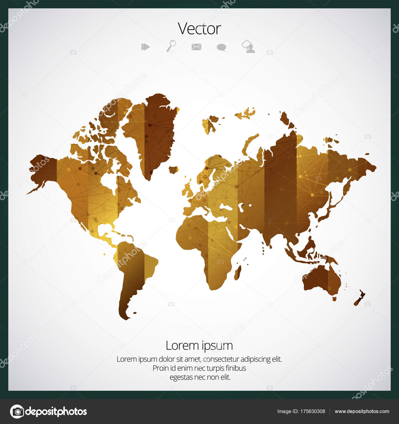 Ilustración Del Vector Del Mapa Mundial Vector de stock #175630308 de ...