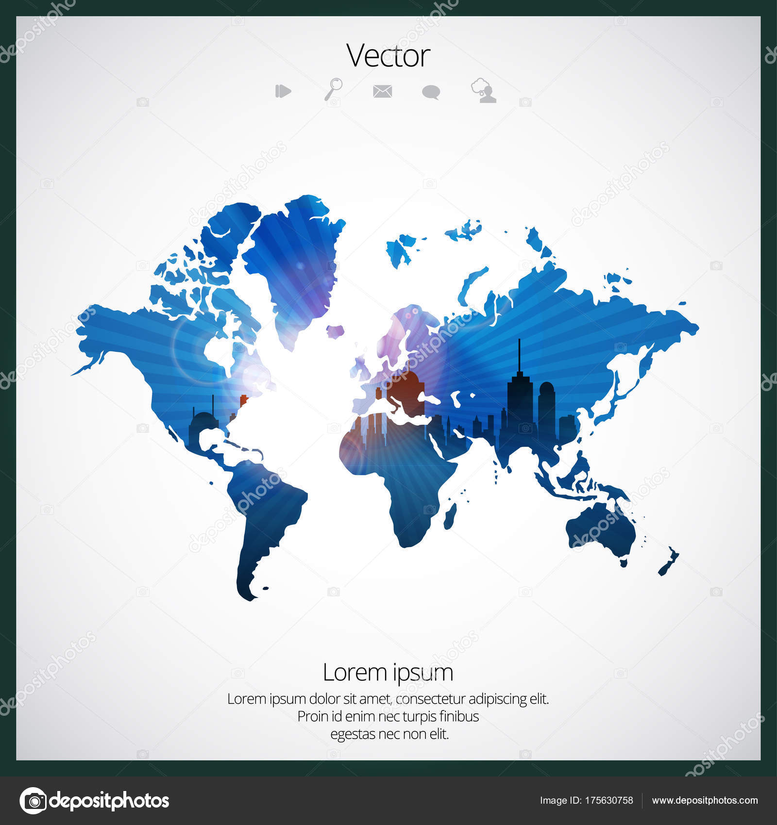 Gambar Vektor Peta Dunia Vektor Stok oleh ©zeber2010 175630758