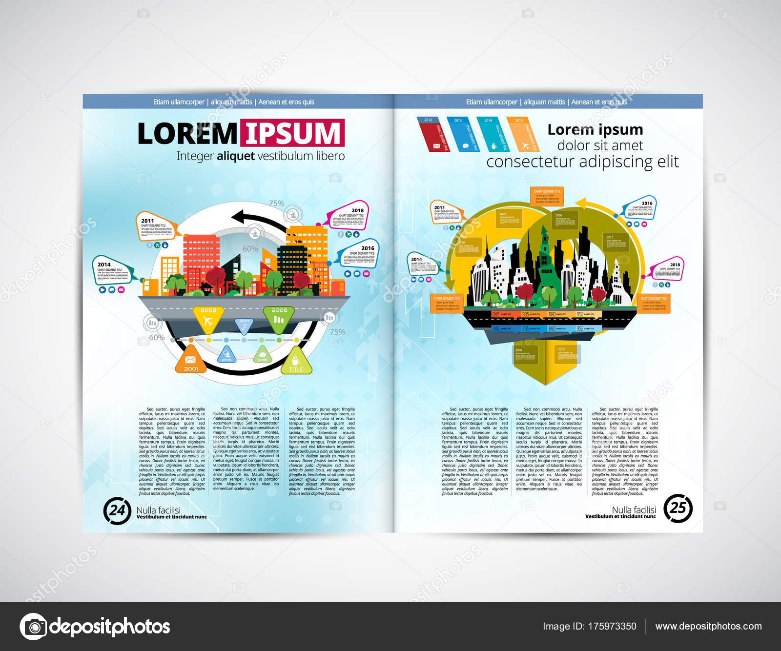 Business Magazine Layout Infographic Elements — Stock Vector ...