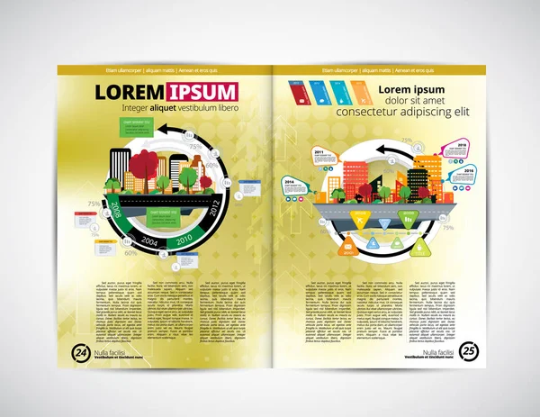 Business Magazine Layout Infographic Elements — Stock Vector ...
