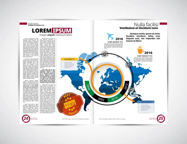 Business magazine layout with infographic elements Stock Vector Image ...