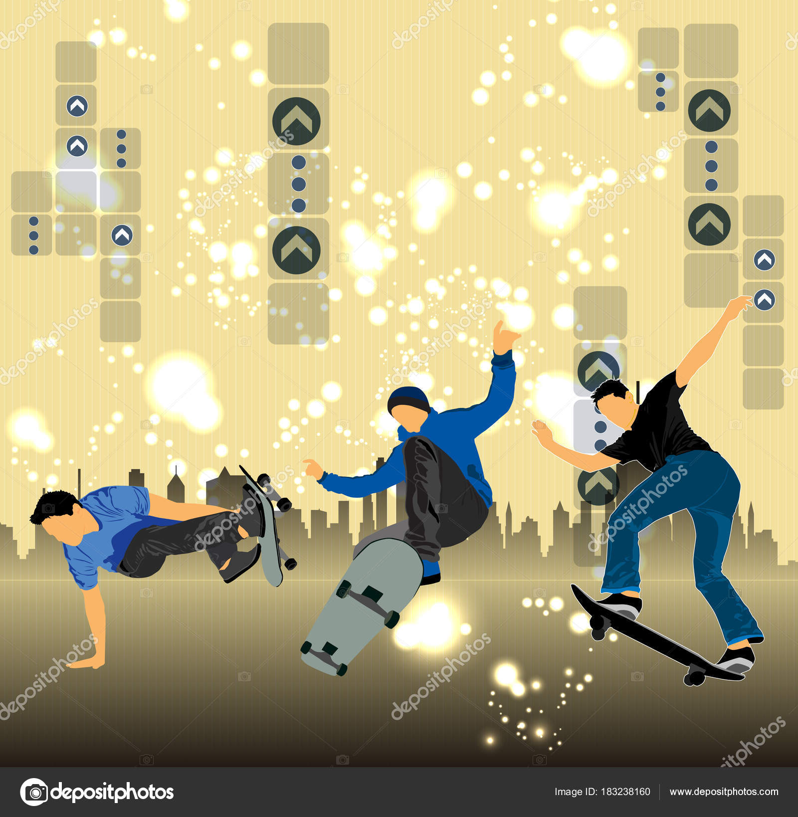 Skateboarder Jump Sport Background Vector Illustration Stock Vector ...