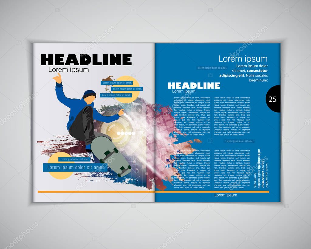 Sport Magazine Layout Skateboarder Trick — Stock Vector © zeber2010 ...
