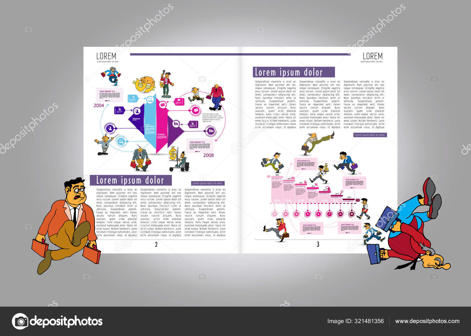 Business Magazine Brochure Layout Economy Subject Vector Stock Vector ...