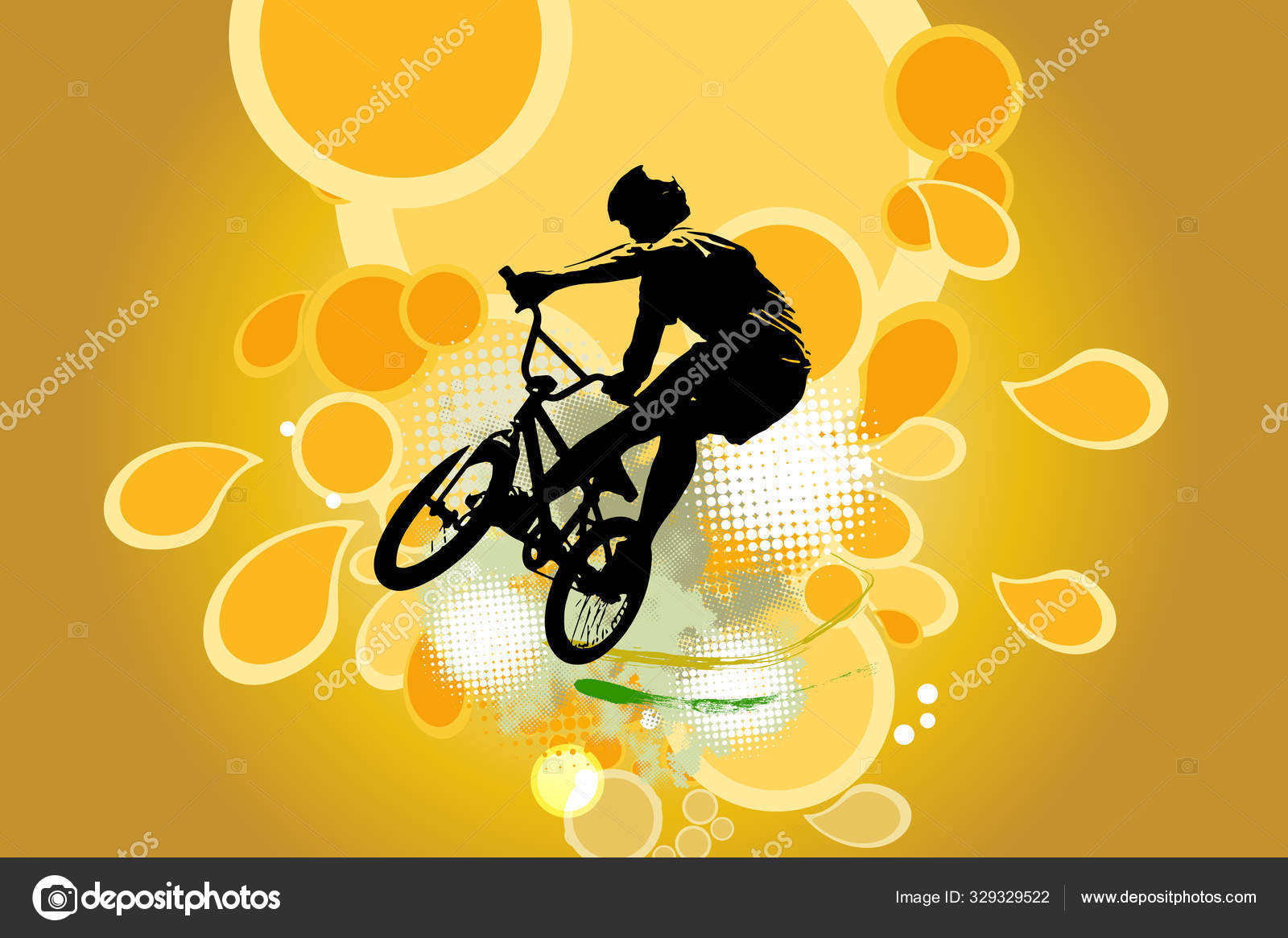 Active Man Bmx Rider Abstract Sport Landscape Background Vector Stock ...