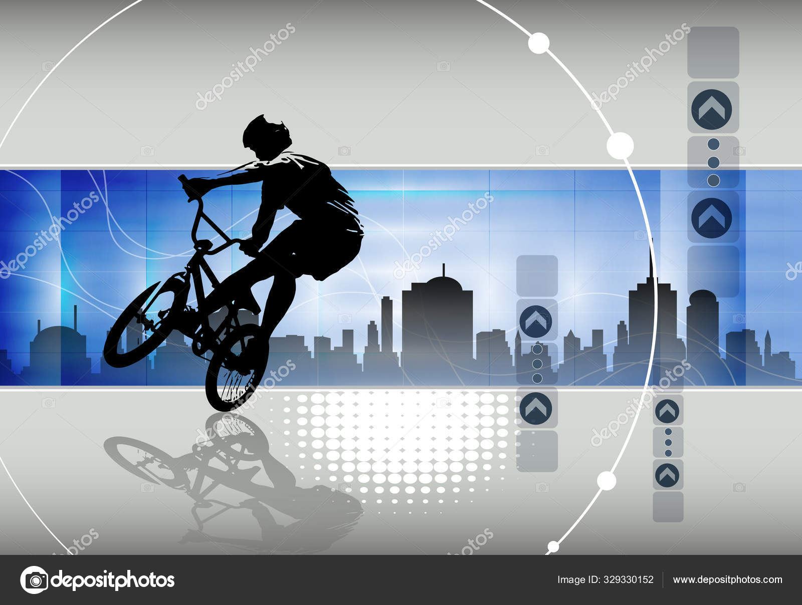 Active Man Bmx Rider Abstract Sport Landscape Background Vector Stock ...