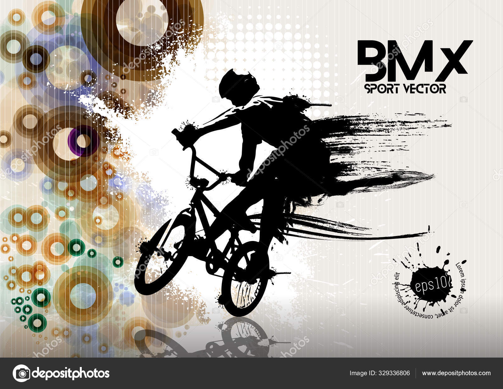 Active Man Bmx Rider Abstract Sport Landscape Background Vector Stock ...