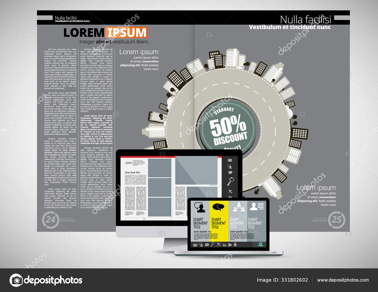 Plantilla Diseño Vectorial Listo Para Uso Para Folleto Informe Anual ...
