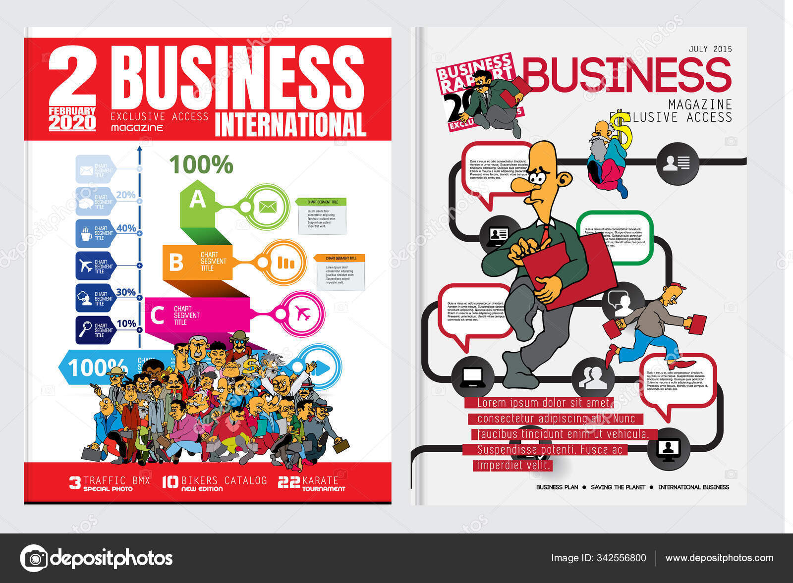 Business Magazine Brochure Layout Economy Subject Vector Stock Vector ...
