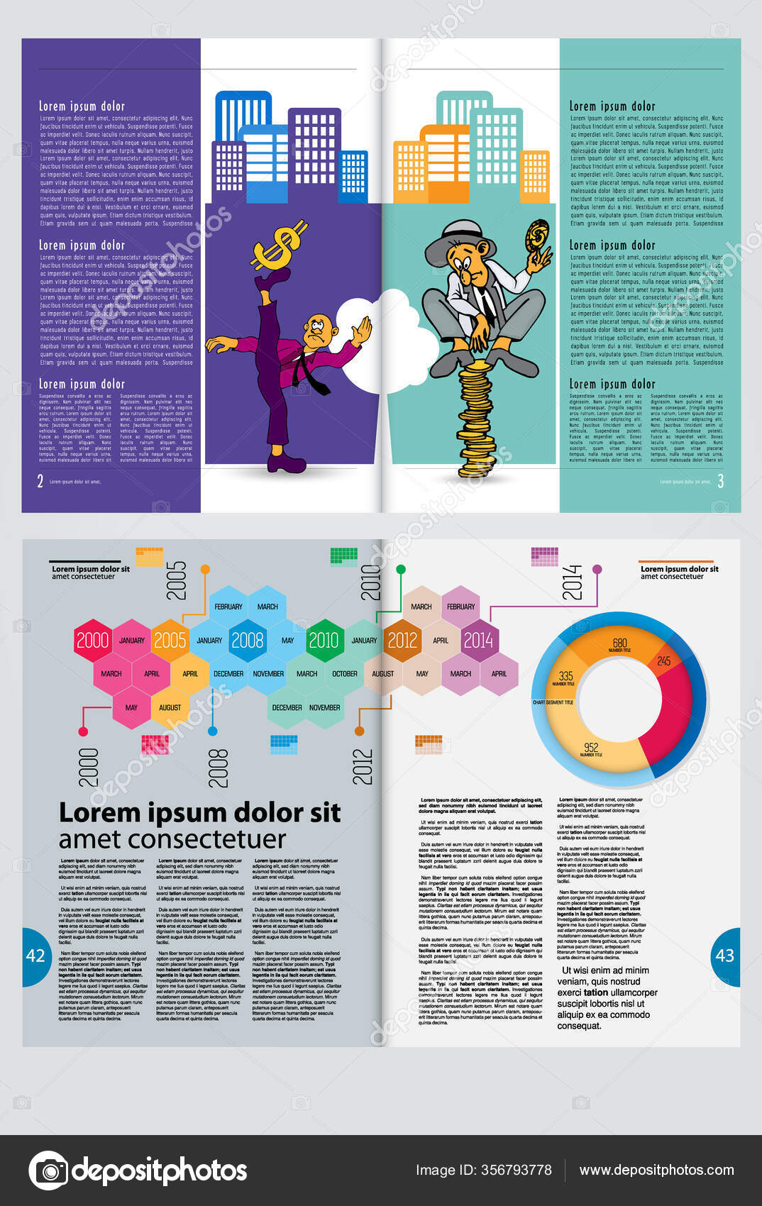 Plantilla Diseño Vectorial Listo Para Uso Para Folleto Informe Anual ...