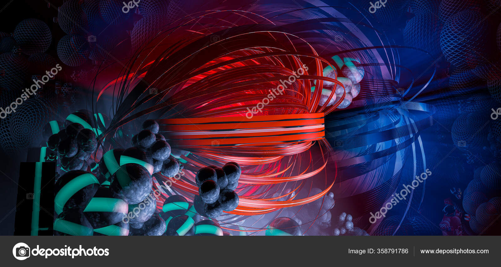 Rendering Abstract Technology Digital Tech Background Stock Photo by ...