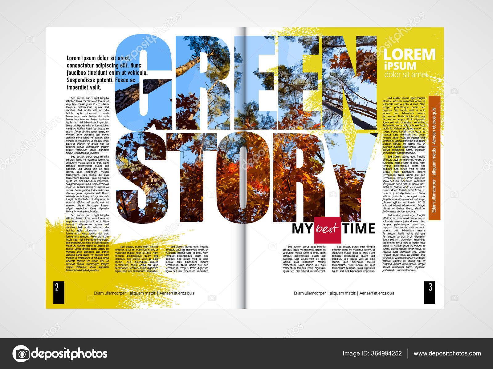 Printing Ecology Magazine Brochure Layout Easy Editable Stock Vector by ...