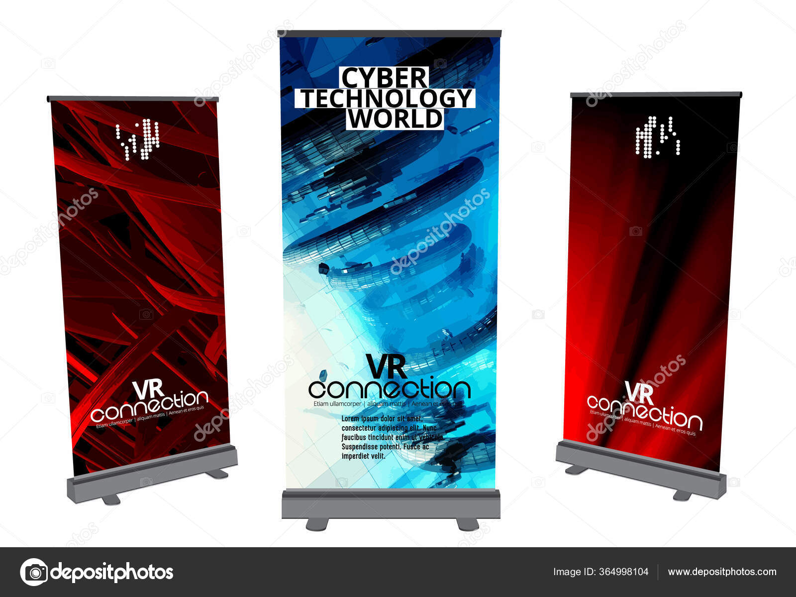 Roll Banner Design Abstract Technology Concept Rendering Background ...