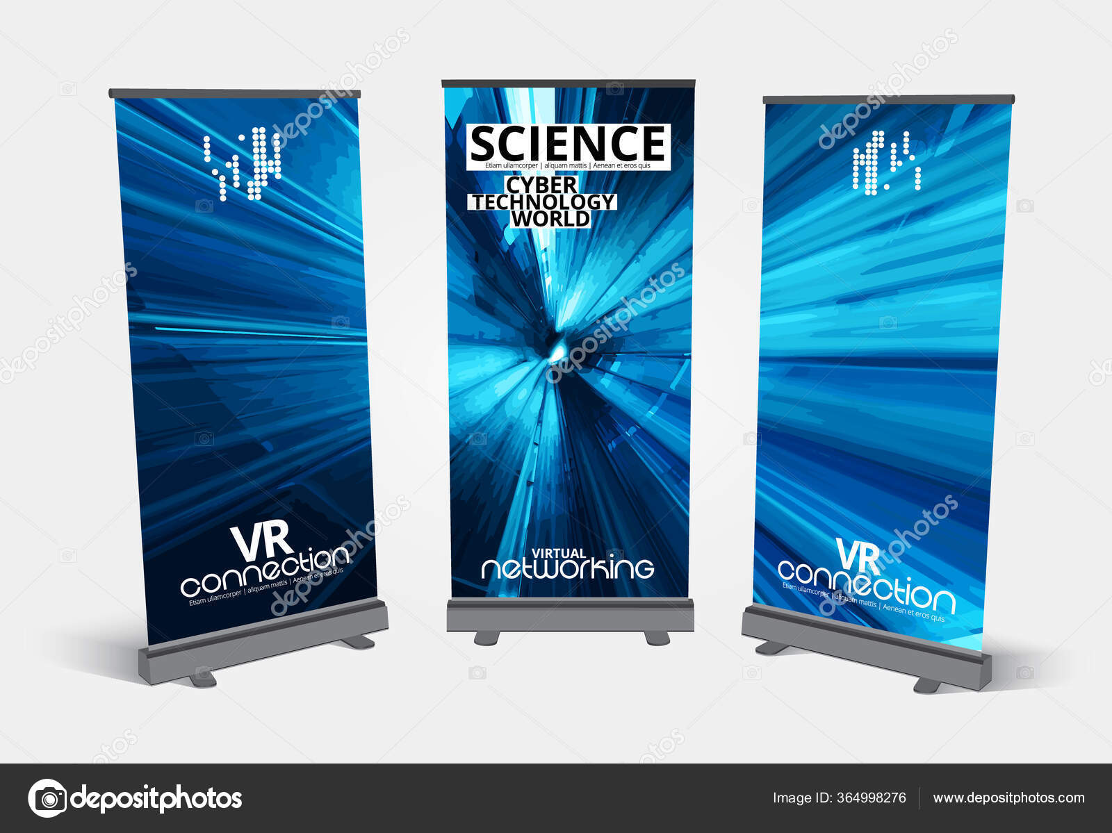Roll Banner Design Abstract Technology Concept Rendering Background ...