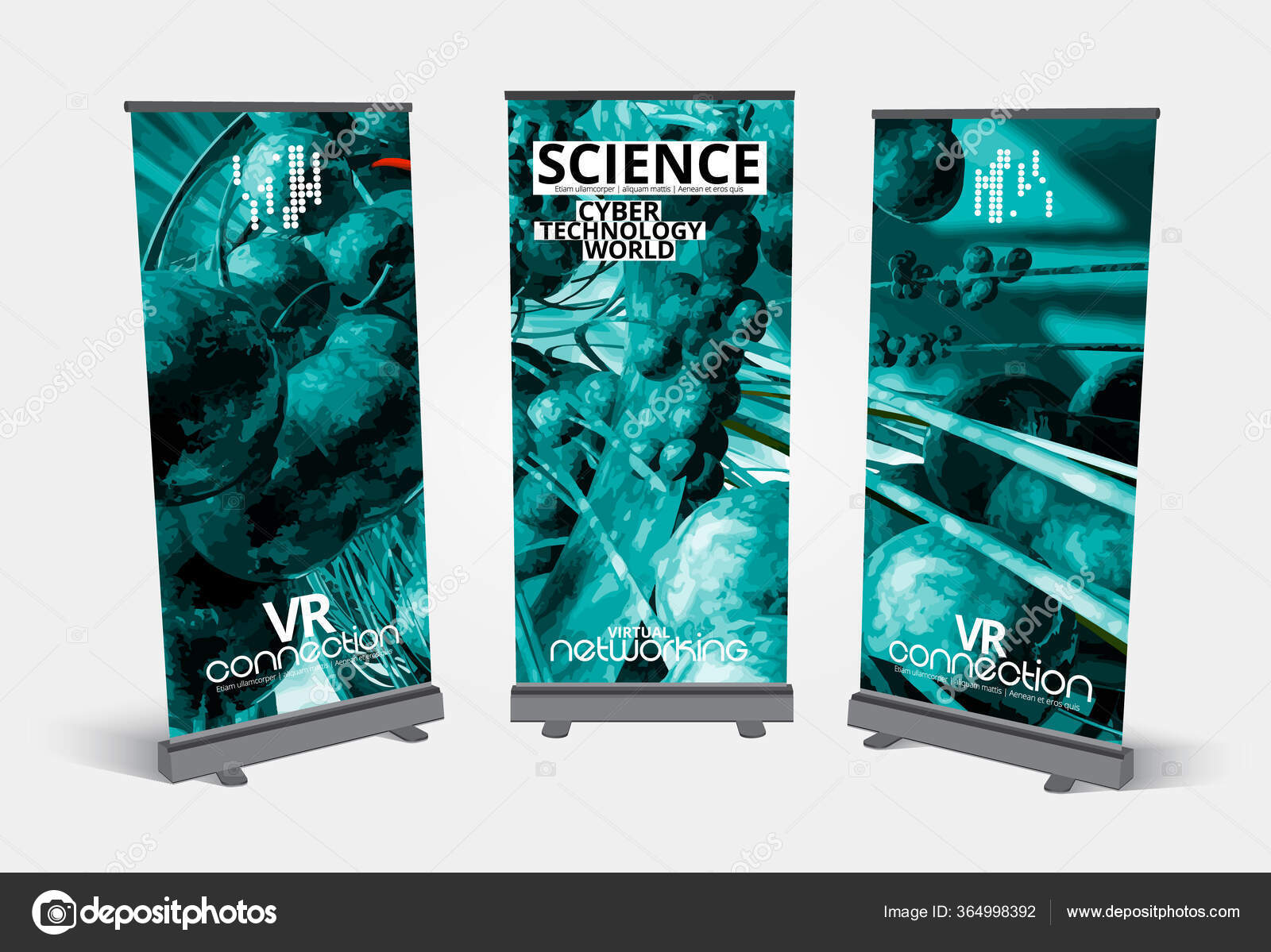Roll Banner Design Abstract Technology Concept Rendering Background ...