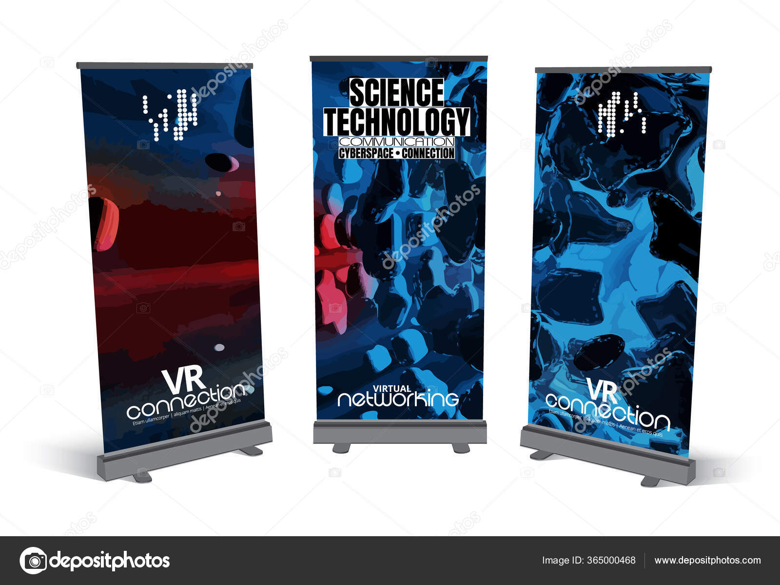 Roll Banner Design Abstract Technology Concept Rendering Background ...