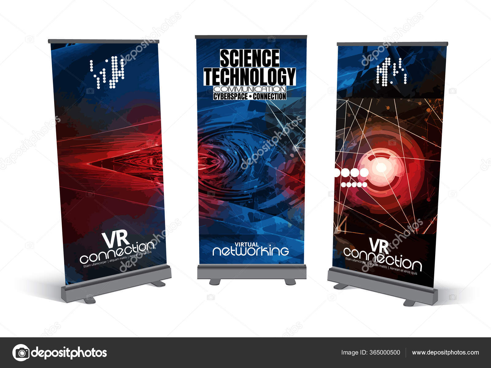 Roll Banner Design Abstract Technology Concept Rendering Background ...