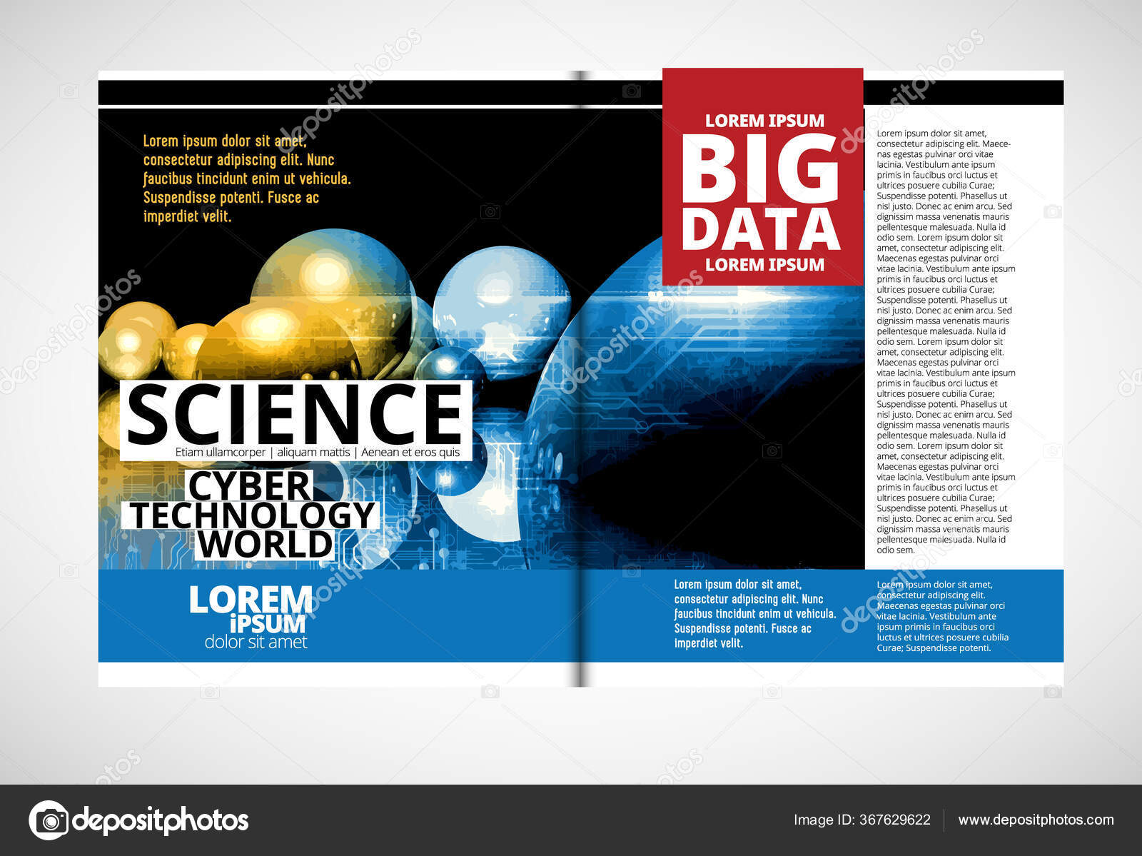 Modern Magazine Rendering Technology Concept Easy Editable Stock Vector ...