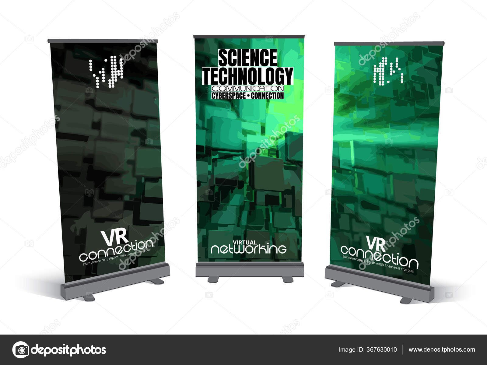Roll Banner Design Abstract Technology Concept Rendering Background ...