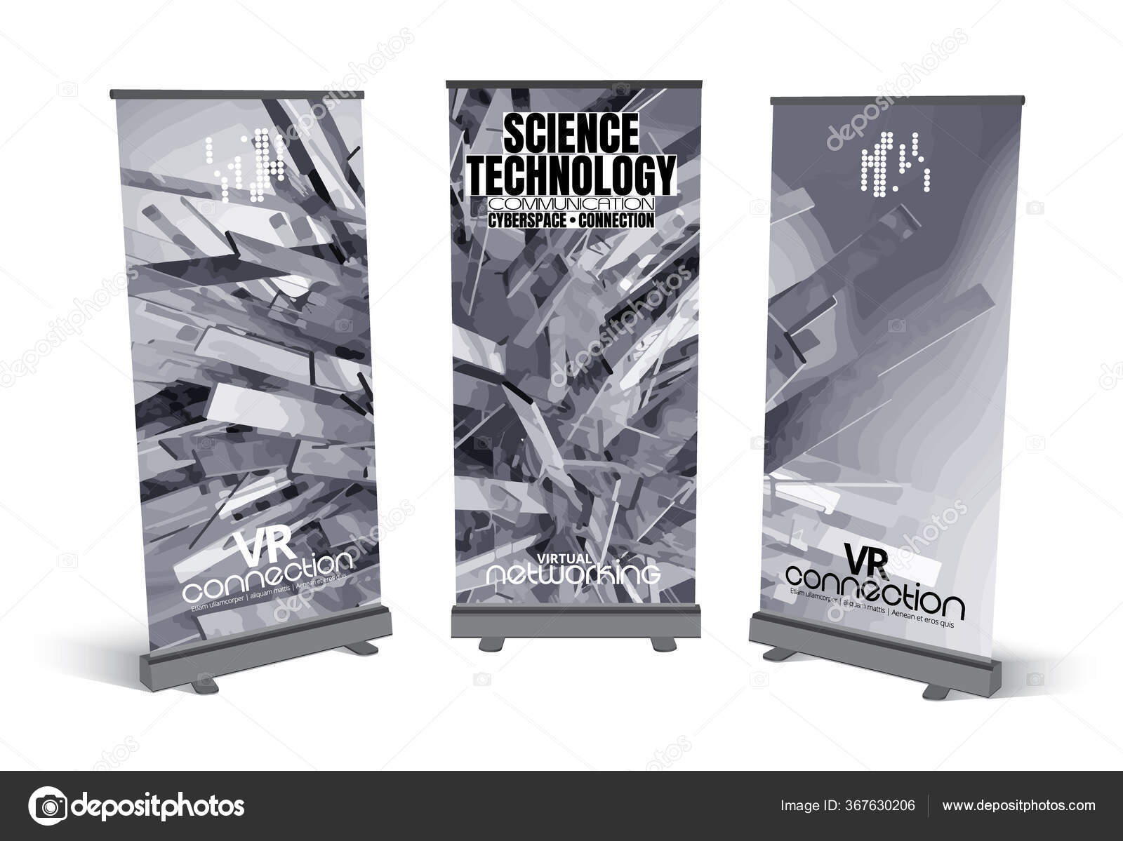 Roll Banner Design Abstract Technology Concept Rendering Background ...