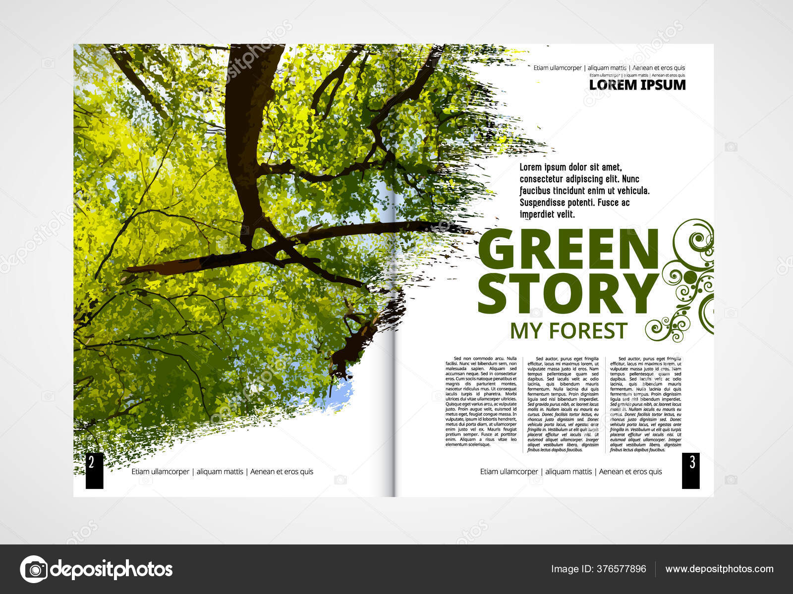 Brochure Template Flyer Nature Landscape Background Stock Vector Image ...