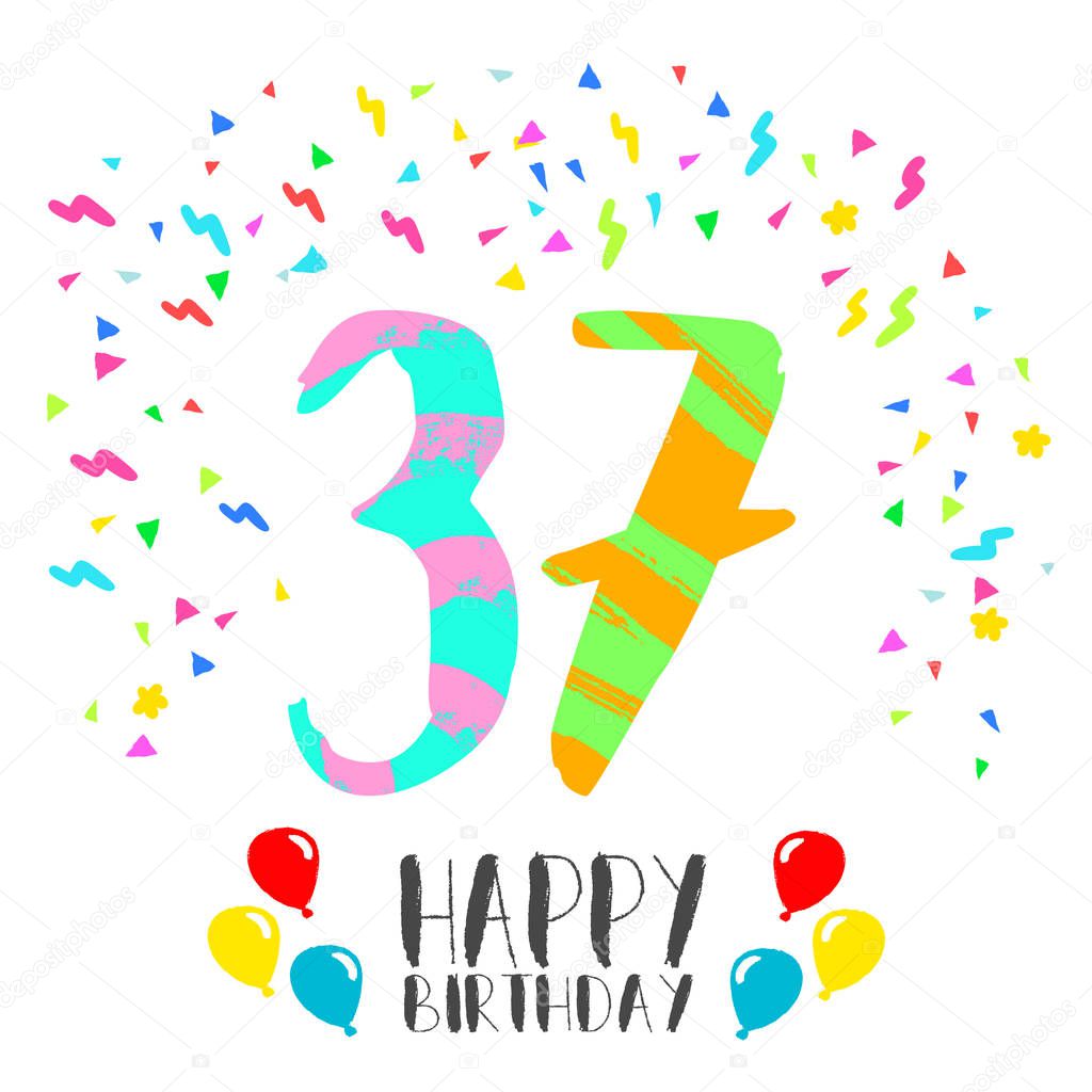Feliz cumpleaños para 37 años fiesta invitación tarjeta 2023