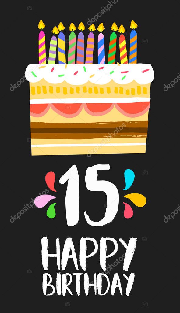 Tarjeta de pastel de cumpleaños feliz 15 fiesta de quince años 2022