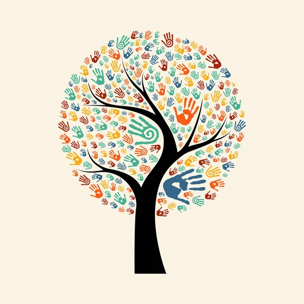 Colorful solidarity hand tree Stock Vector by ©cienpies 27643161
