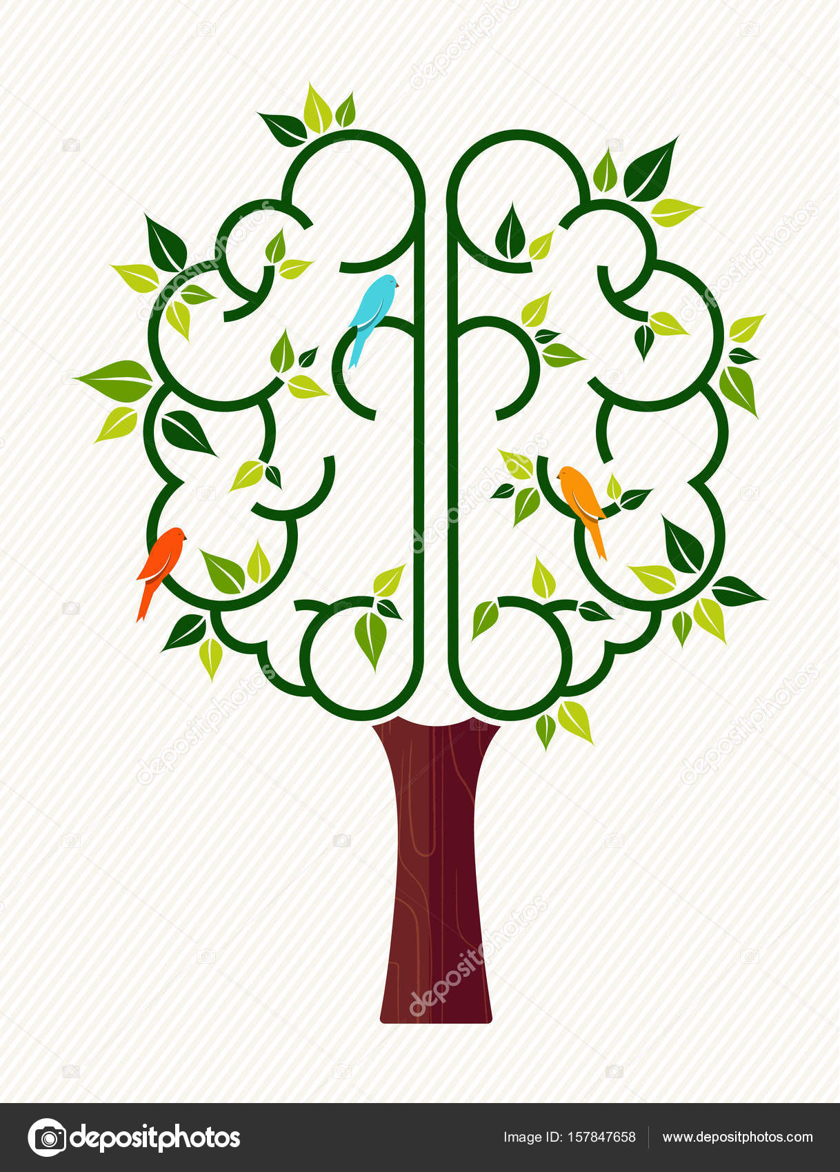 Human brain tree for green ecology help concept Stock Vector Image by ...