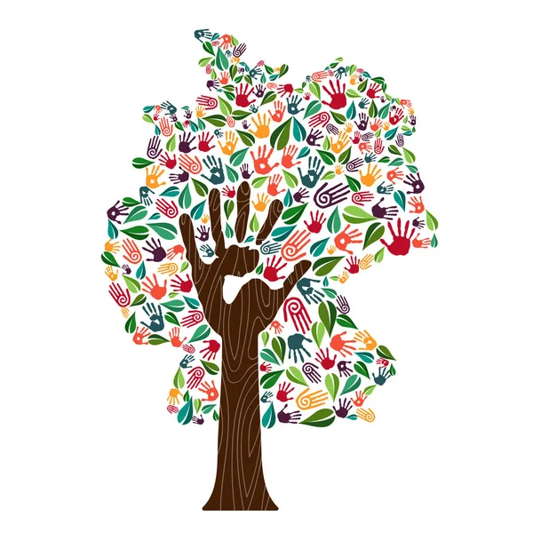 Colorful solidarity hand tree ⬇ Vector Image by © cienpies | Vector ...