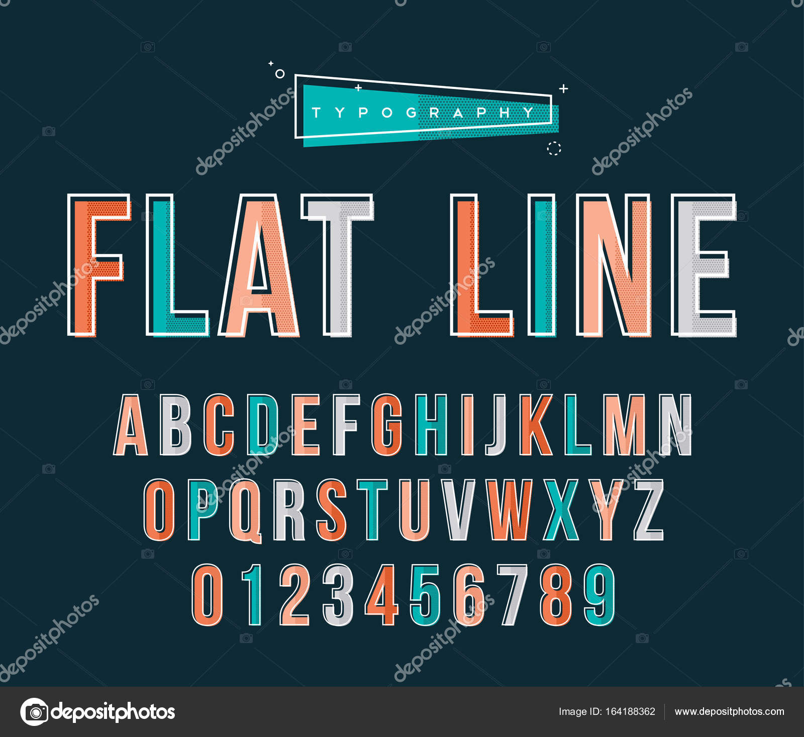 Abc text typography set in retro line art style Stock Vector by ...