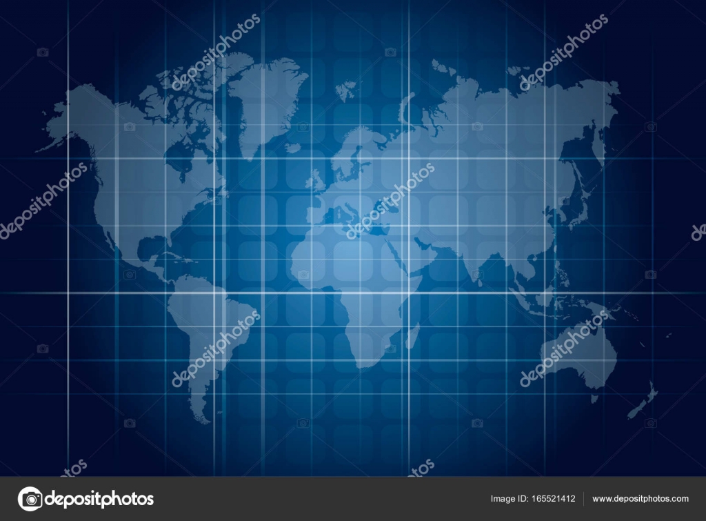 Modern blue digital world map technology concept Stock Vector Image by ...