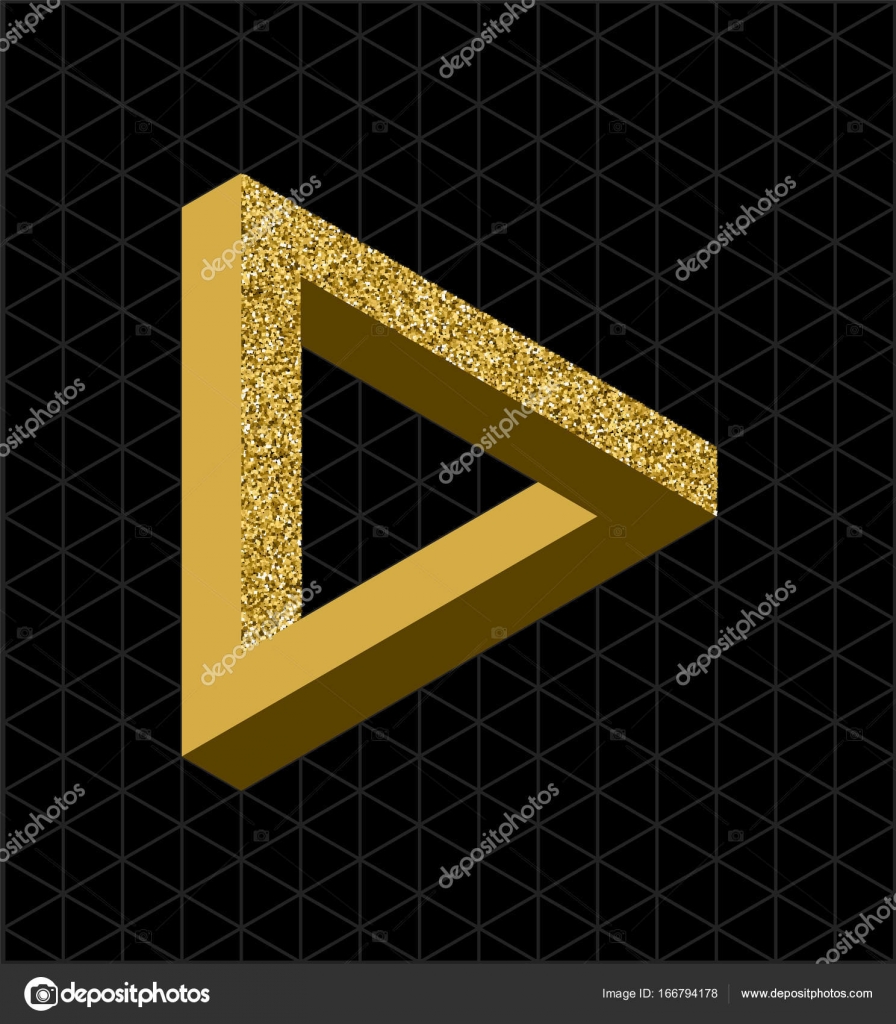 Abstract gold glitter impossible triangle shape Stock Vector Image by ...