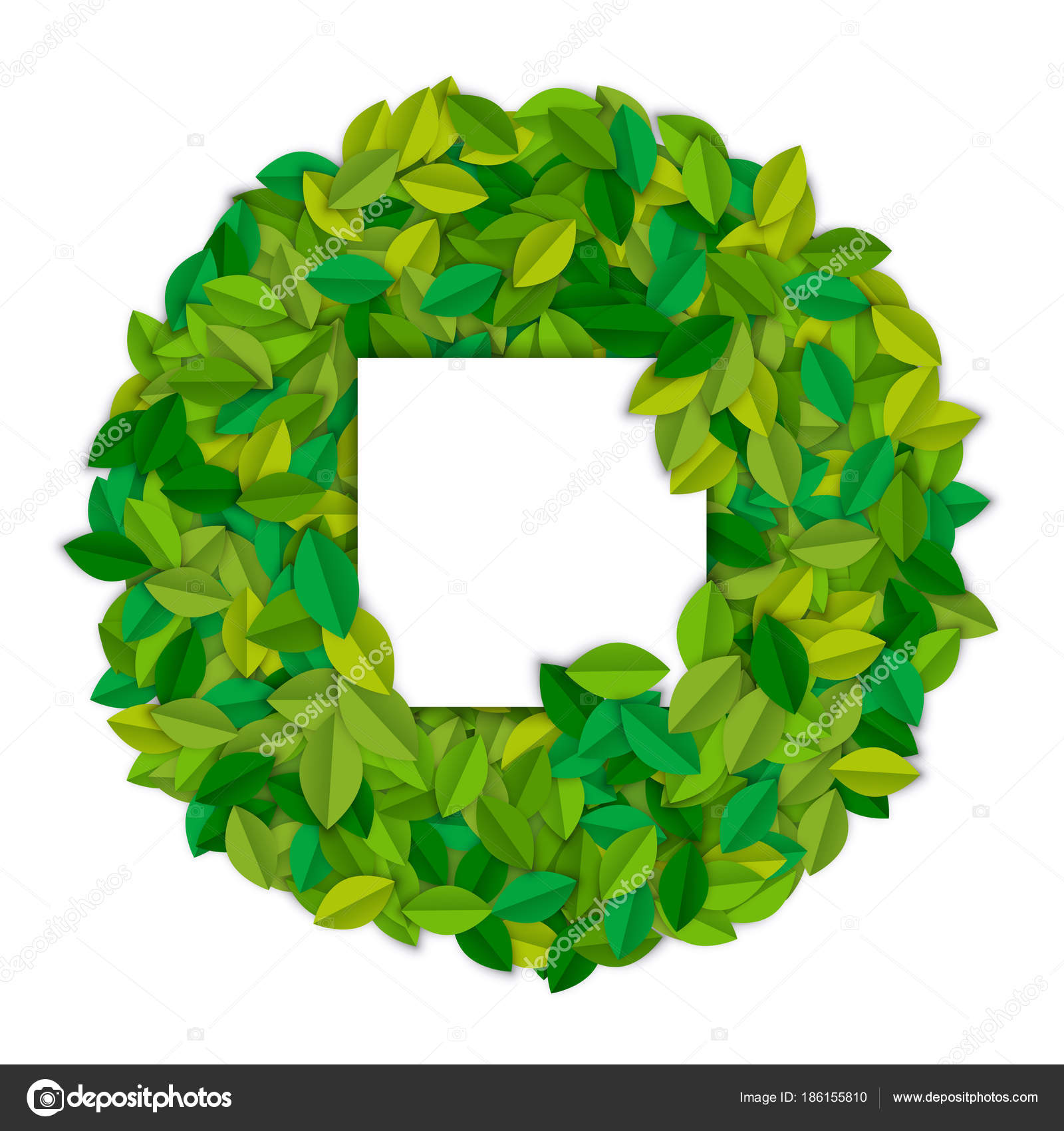 Green leaf card template for nature design concept Stock Vector Image ...