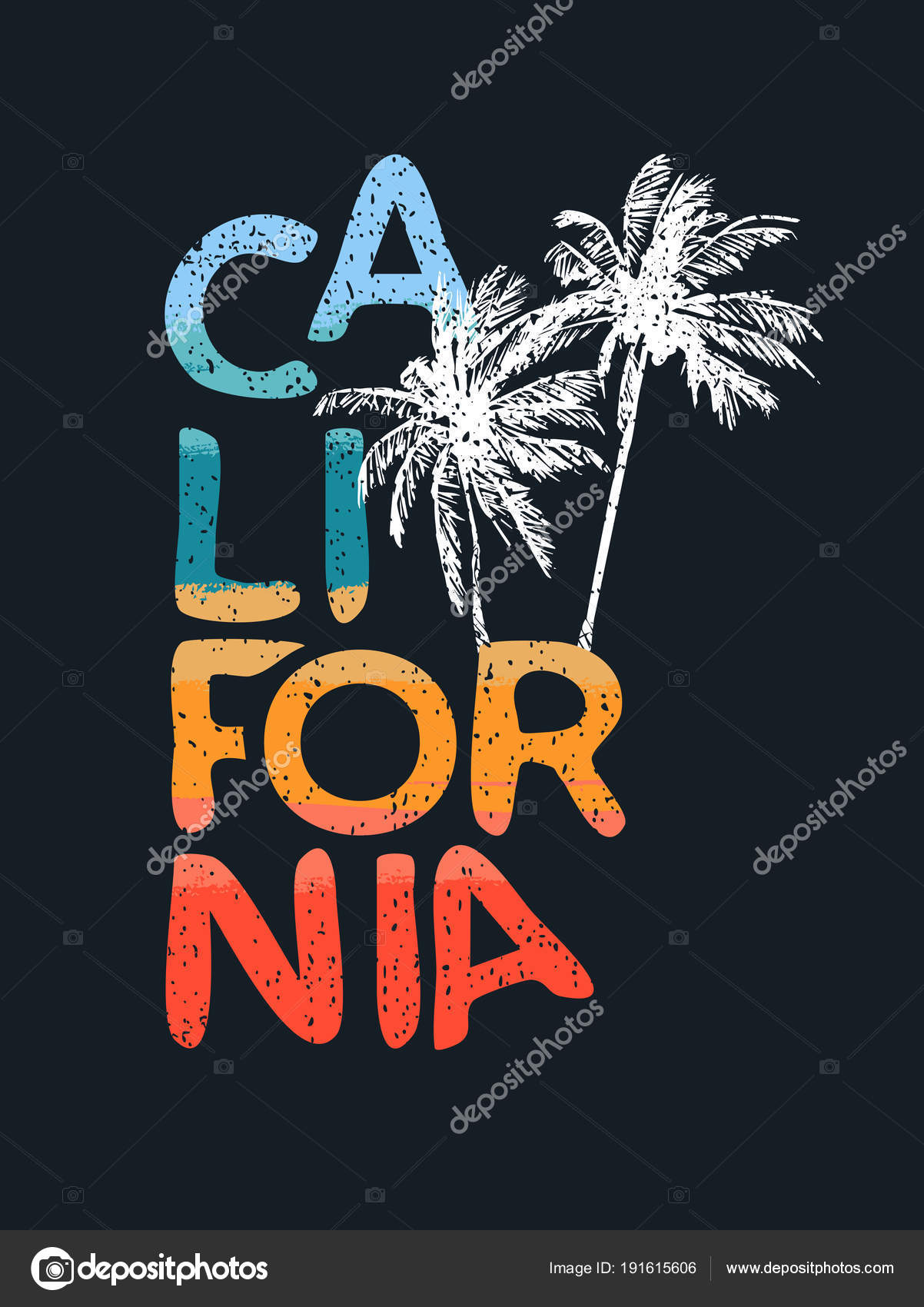 California beach tropical calligraphy text art — Stock Vector ...